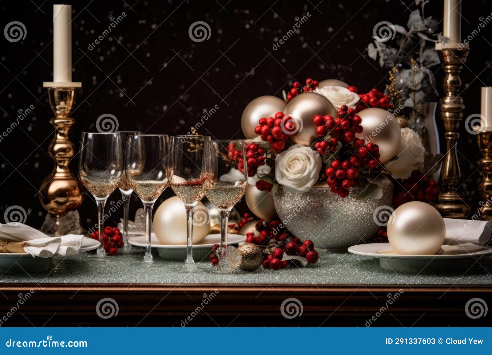 Festive Christmas setup stock illustration. Illustration of beverage ...