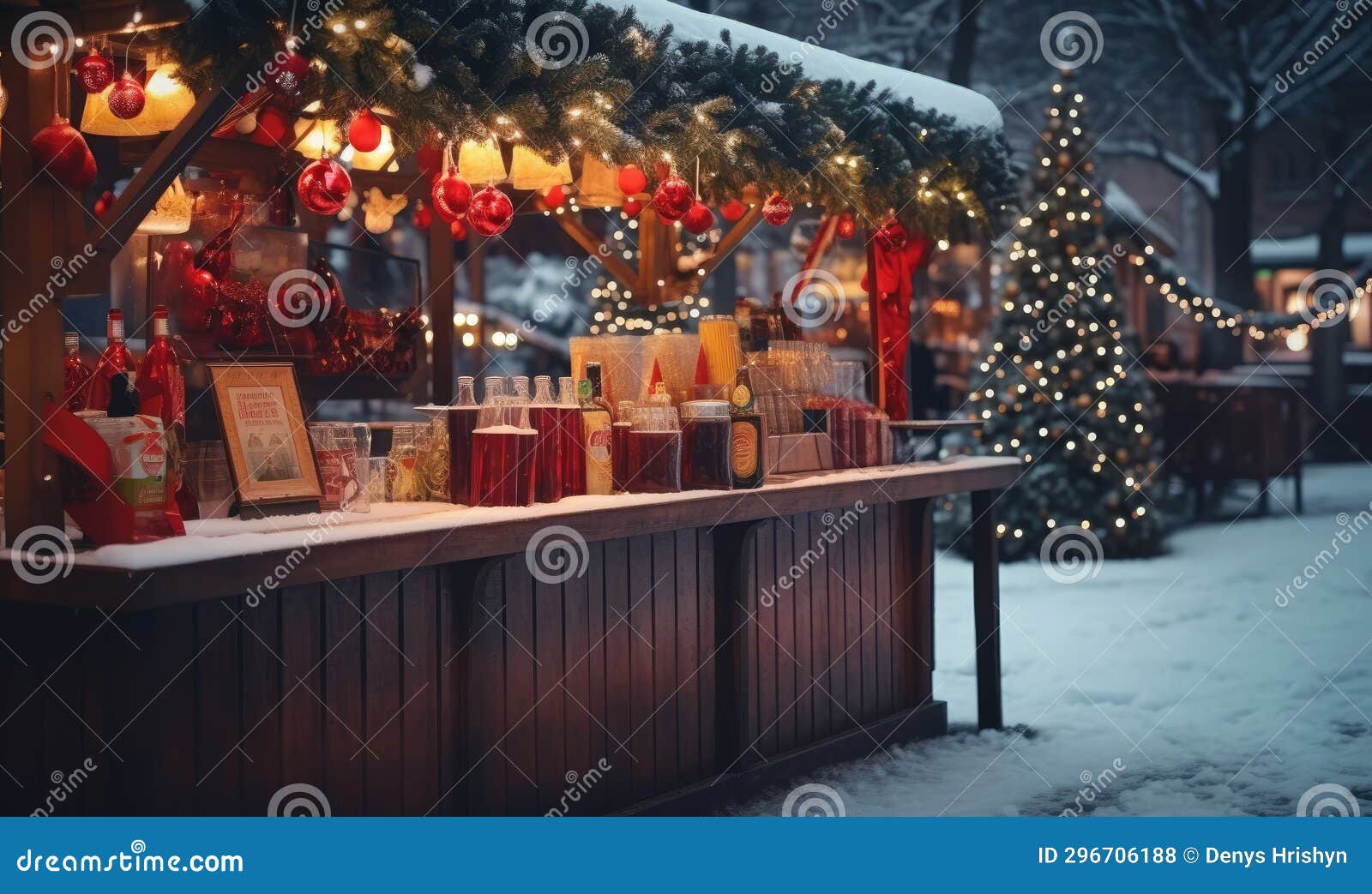 A Festive Christmas Storefront Display with Sparkling Lights and ...
