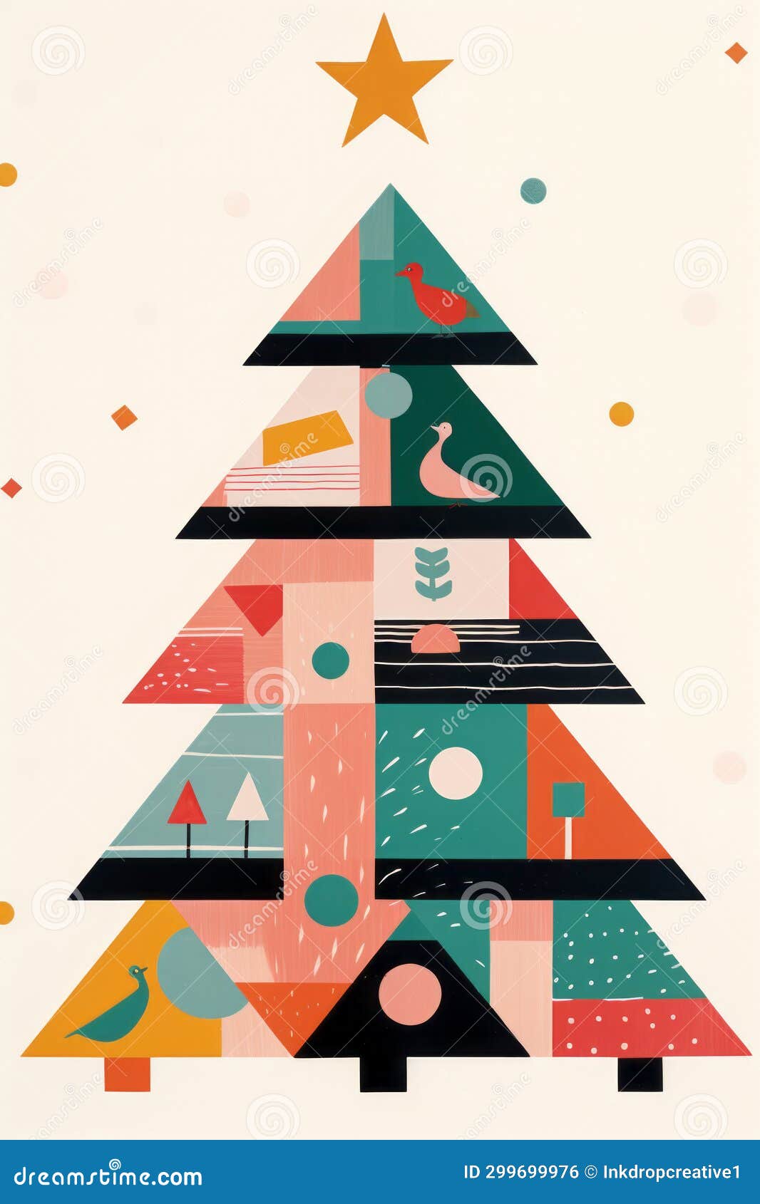 Festive Christmas Tree Simple Festive Minimal Background Stock Photo ...