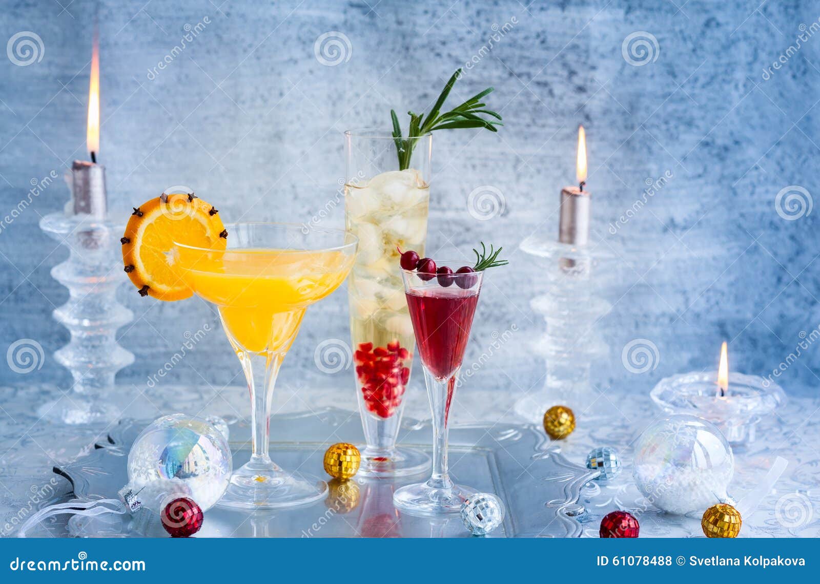 Festive cocktails stock photo. Image of christmas, congratulation ...