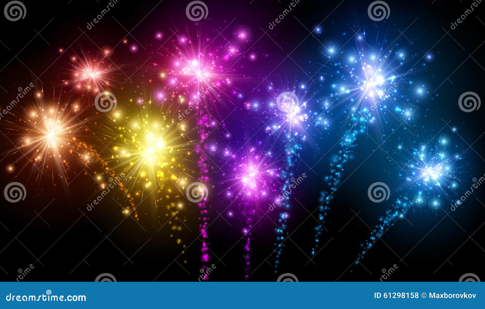 Festive Color Firework Background Stock Vector - Illustration of ...
