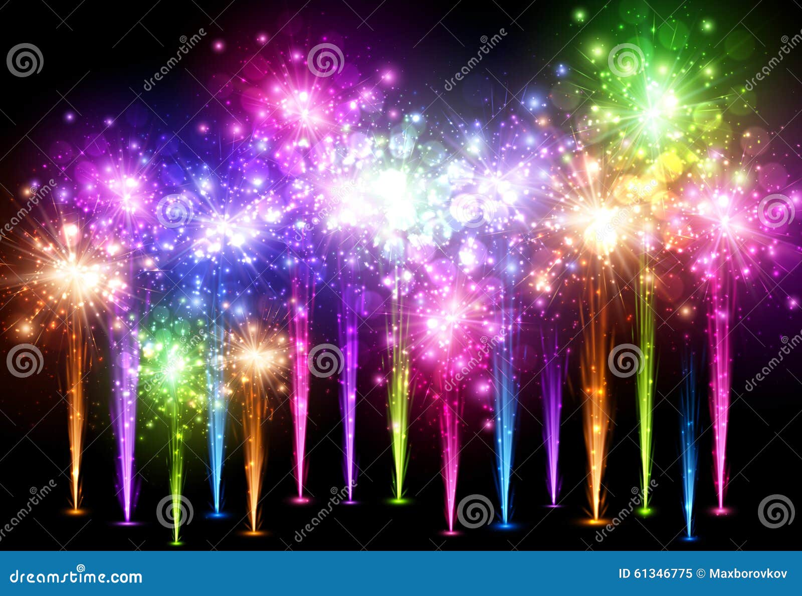 Festive Color Firework Background Stock Vector - Illustration of ...