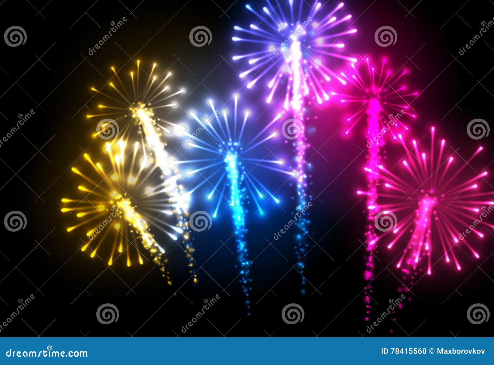 Festive Color Firework Background. Stock Vector - Illustration of ...