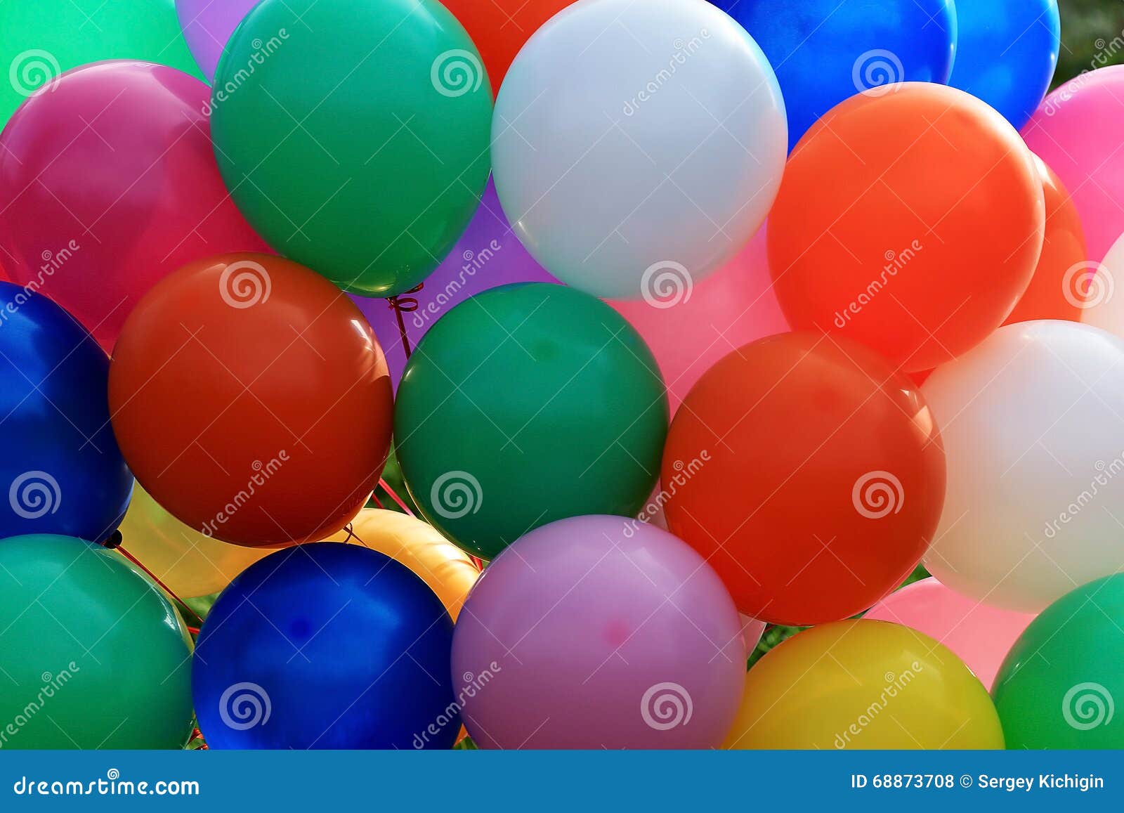 Festive colored balloons stock photo. Image of abstract - 68873708