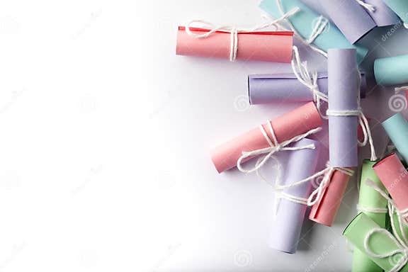 Festive Colored Notes with Wishes on a White Background Stock Photo ...