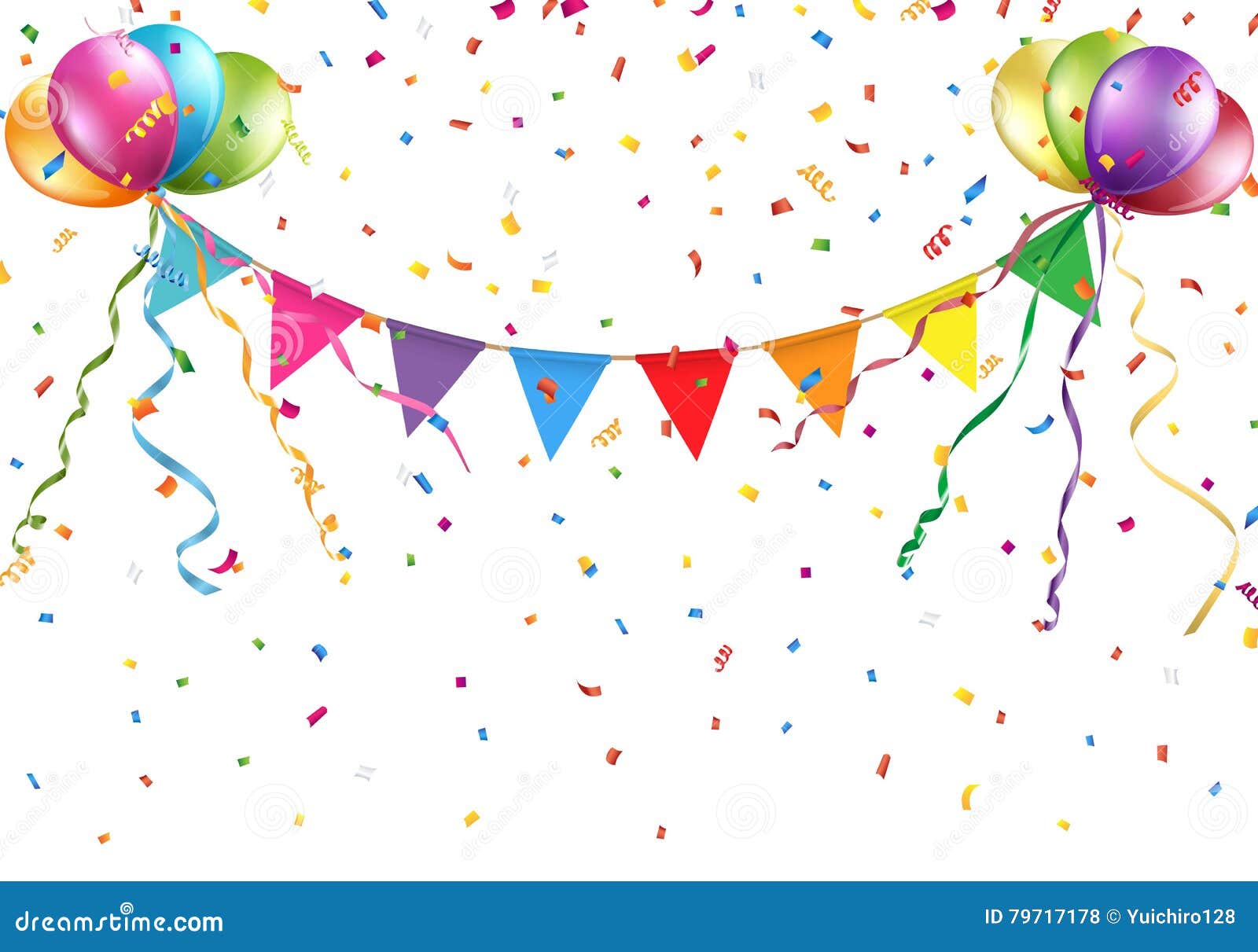 Festive Colorful Flags and Balloons Vector Stock Vector - Illustration ...