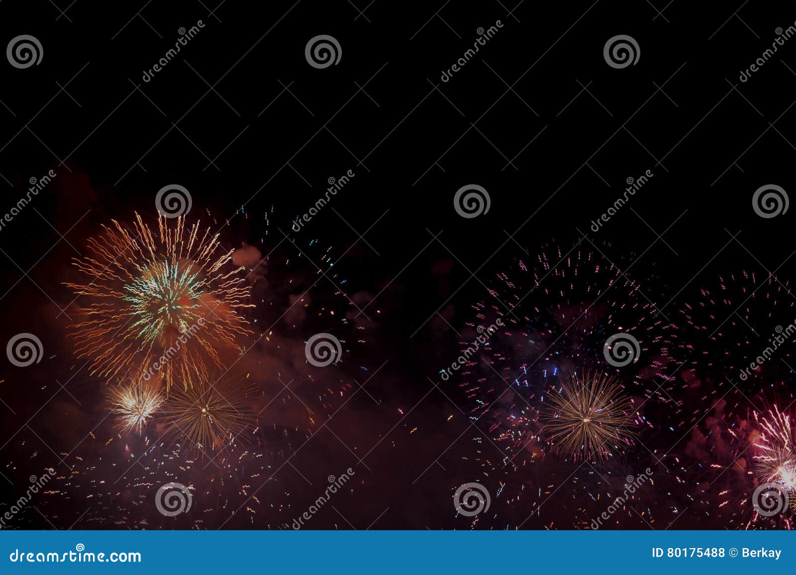 Festive Colour Firework Background. Stock Illustration | CartoonDealer ...