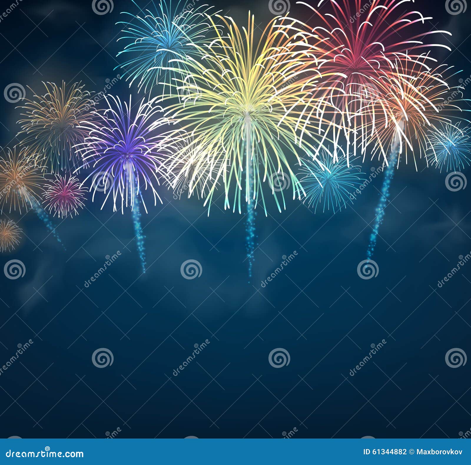 Festive Colour Firework Background. Stock Illustration | CartoonDealer ...