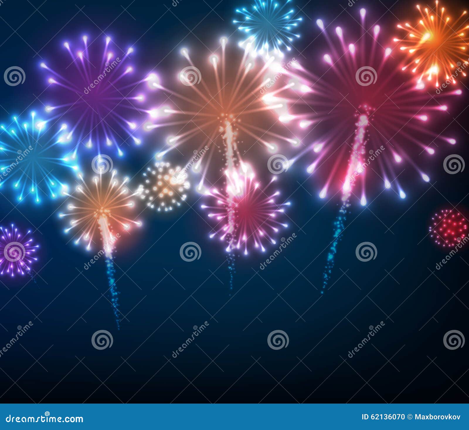 Festive Colour Firework Background. Stock Illustration | CartoonDealer ...