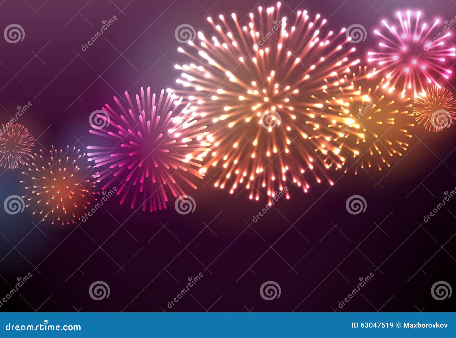 Festive Colour Firework Background. Stock Illustration | CartoonDealer ...
