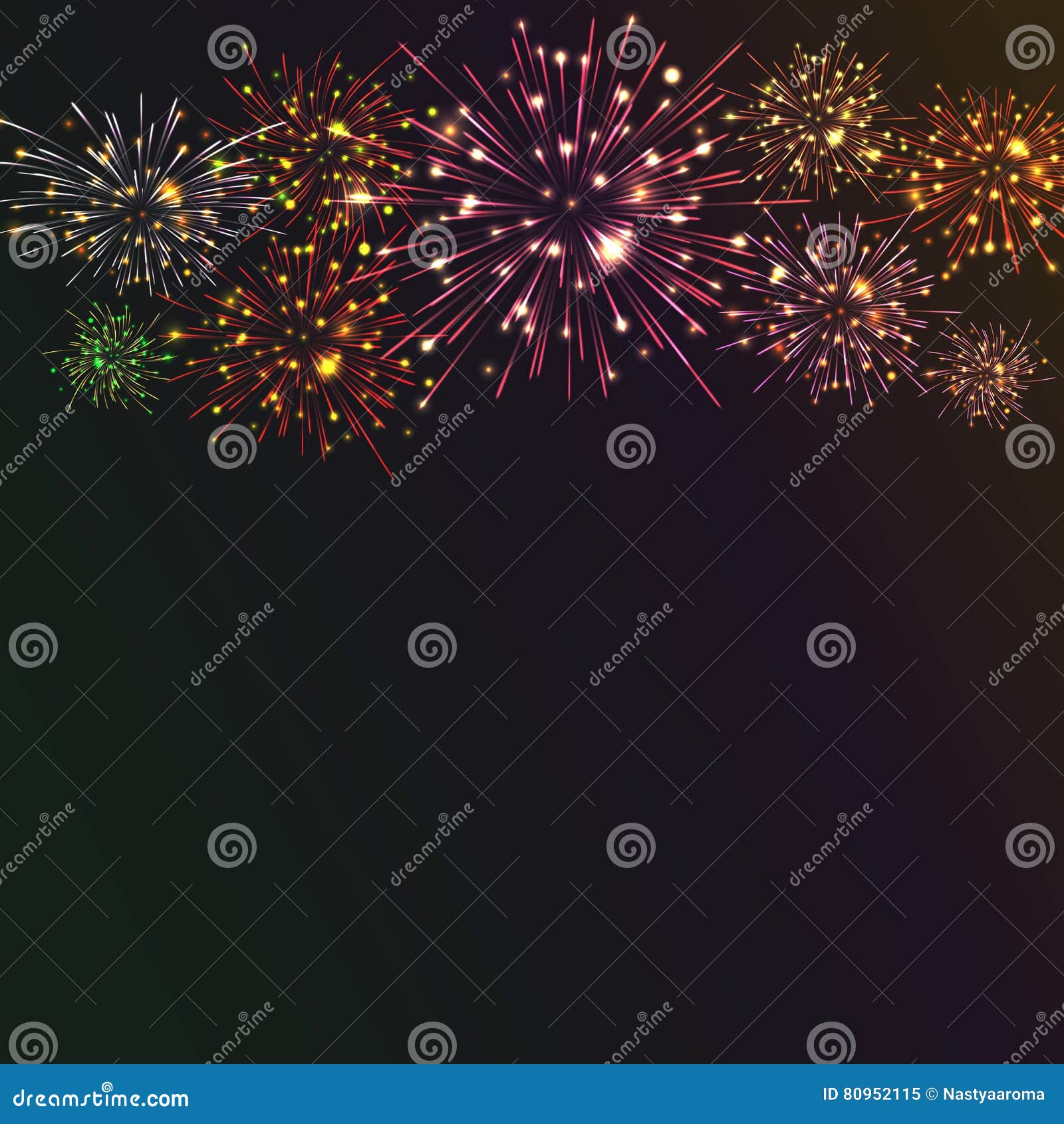 Festive Colour Firework Background. Stock Illustration - Illustration ...