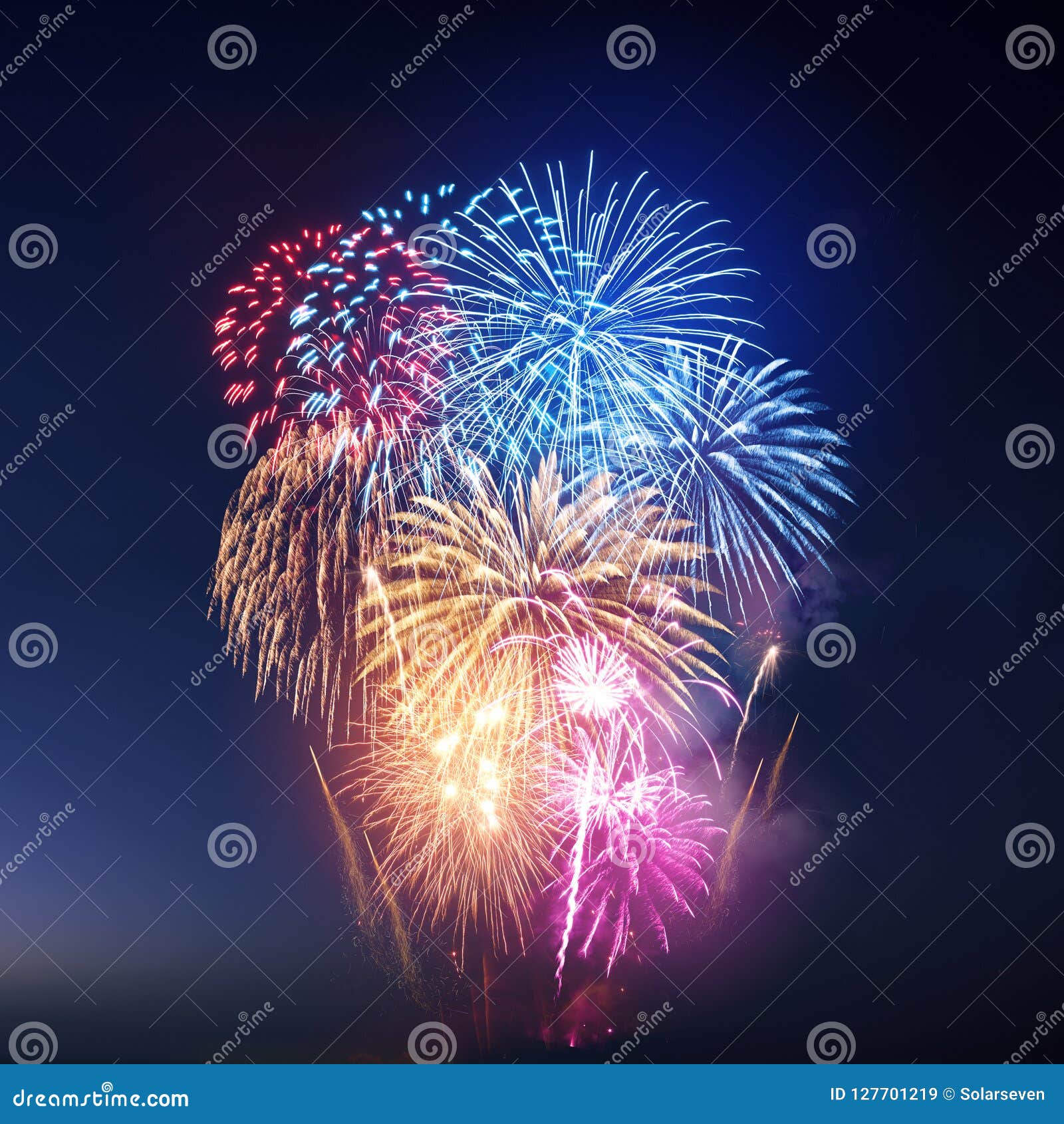 Festive Colourful Fireworks Display Stock Image - Image of display ...