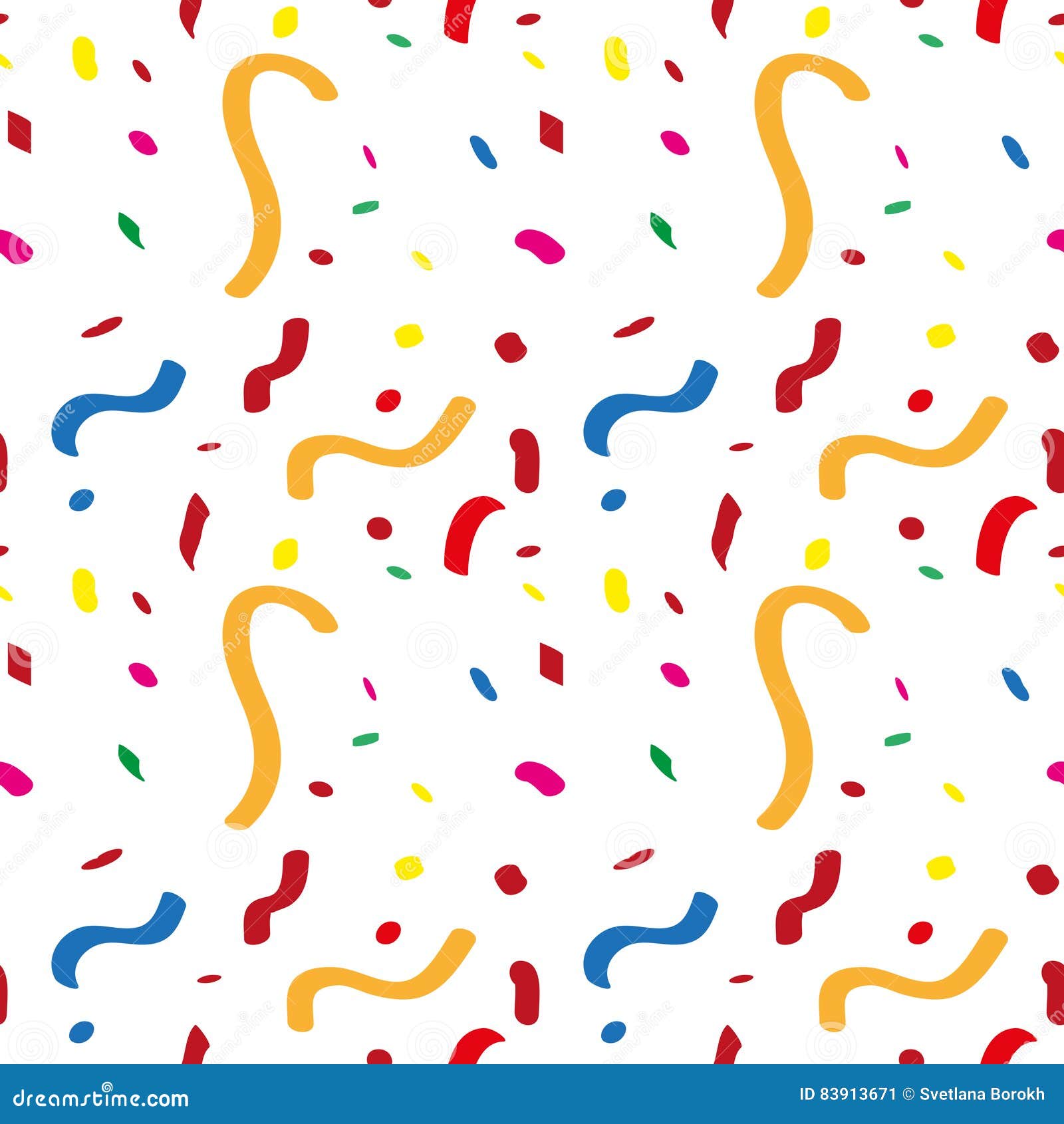 Festive Confetti Seamless Pattern. Modern, Geometric Repeating Texture ...