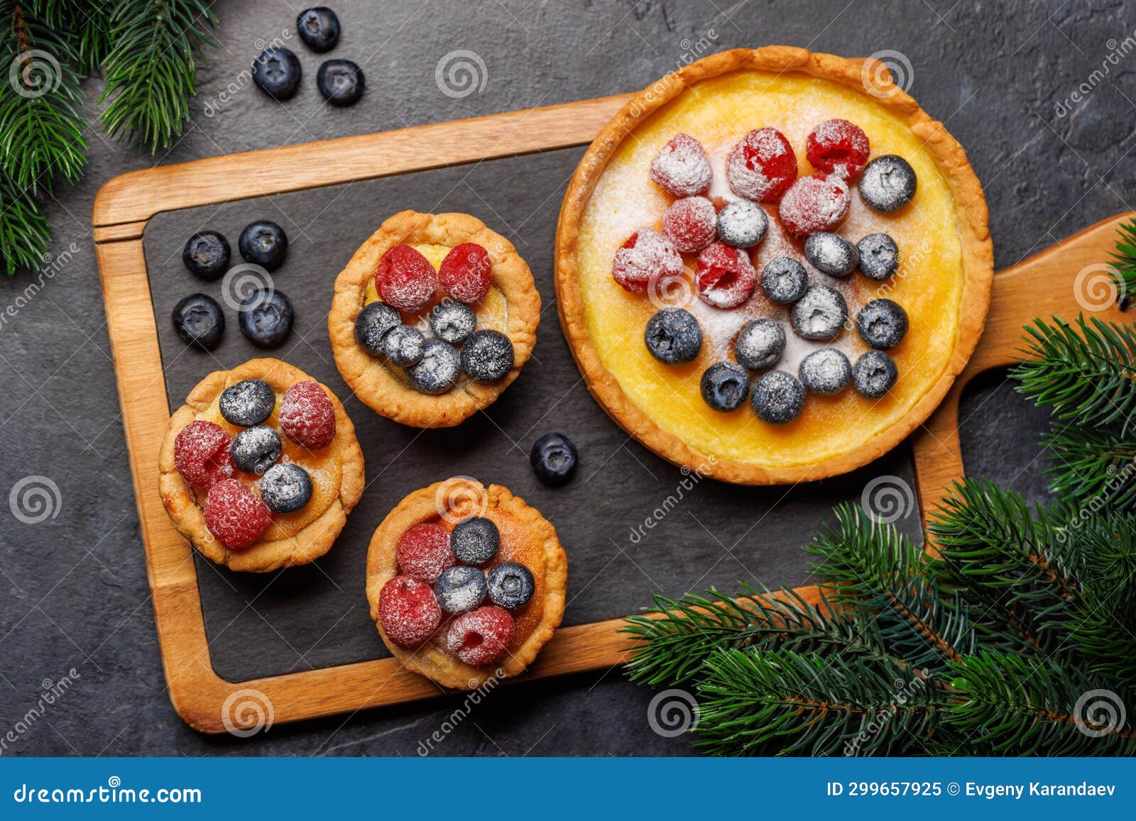 Festive Delight: Christmas Cupcakes Adorned with Berries Stock Image ...