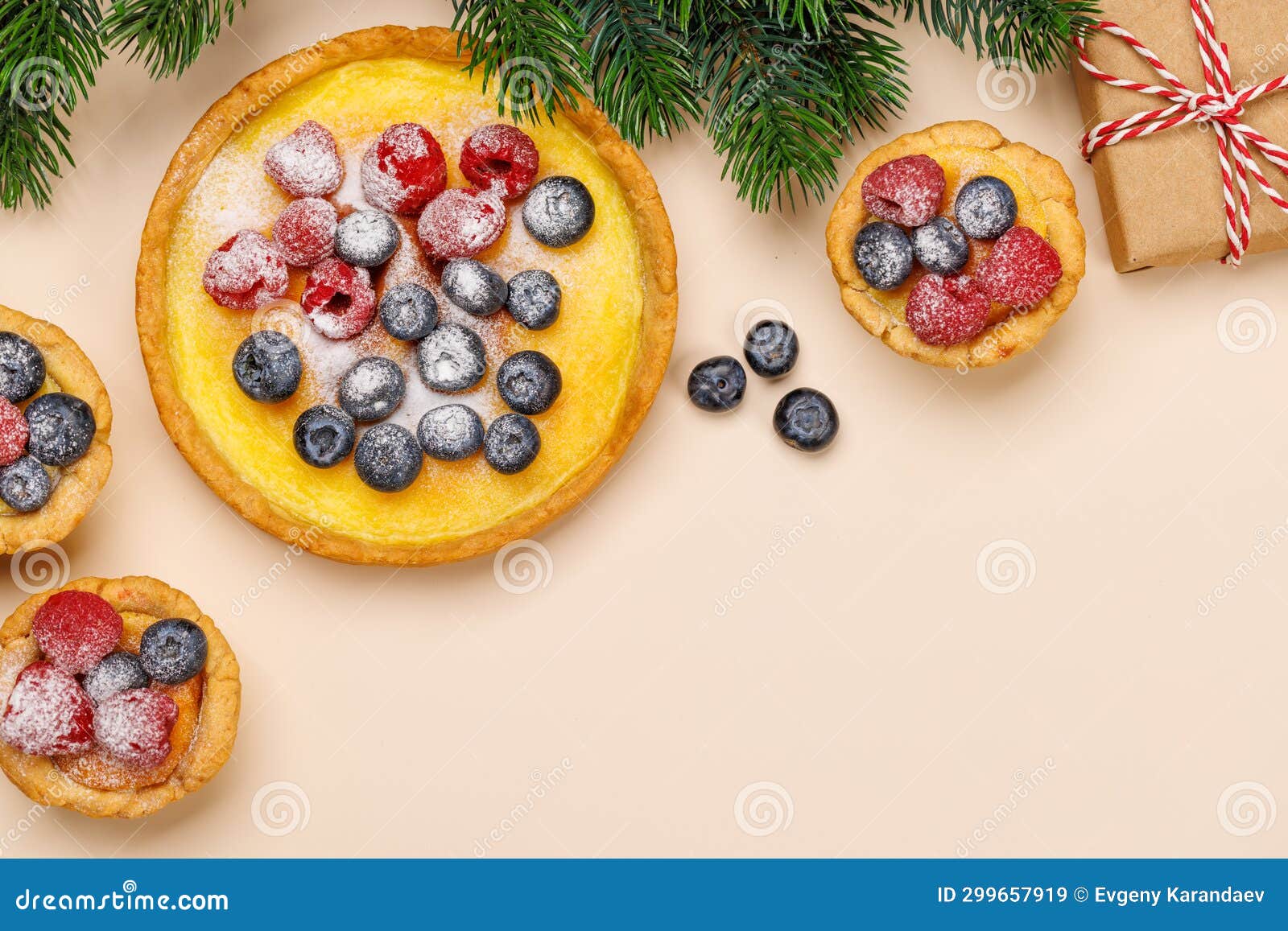 Festive Delight: Christmas Cupcakes Adorned with Berries Stock Image ...