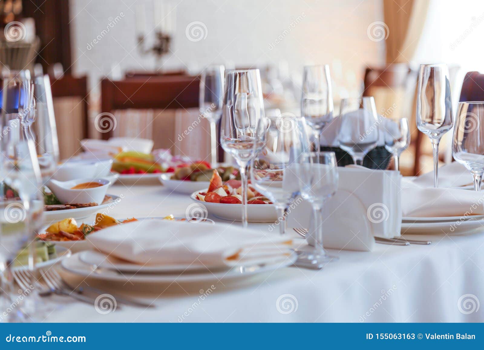 Festive Dinner Table Inside a Restaurant Stock Image - Image of design ...