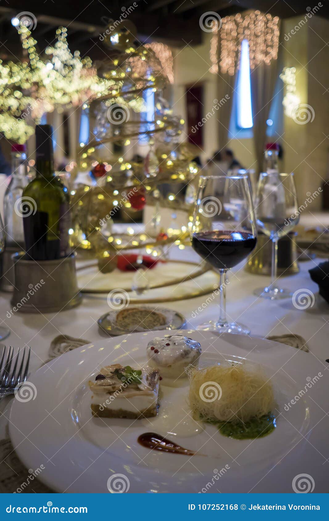 Festive Delicious Dinner stock photo. Image of glowing - 107252168