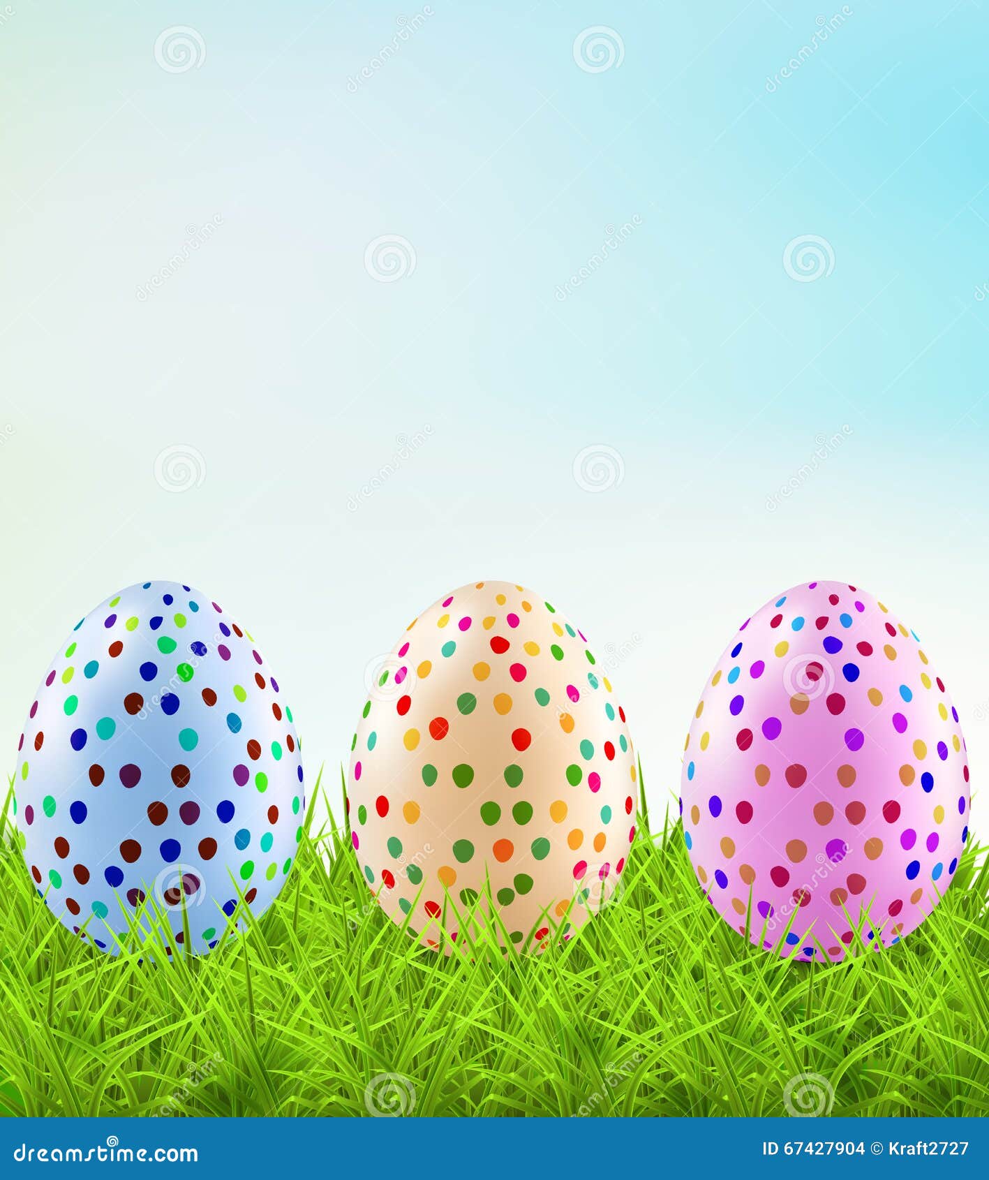Festive Easter Eggs on the Grass Stock Vector - Illustration of multi ...