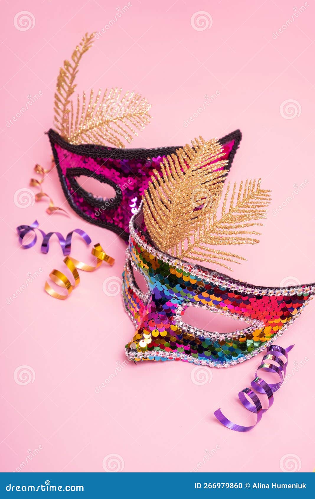 Festive Face Mask for Carnival or Masquerade Celebration on Colored ...