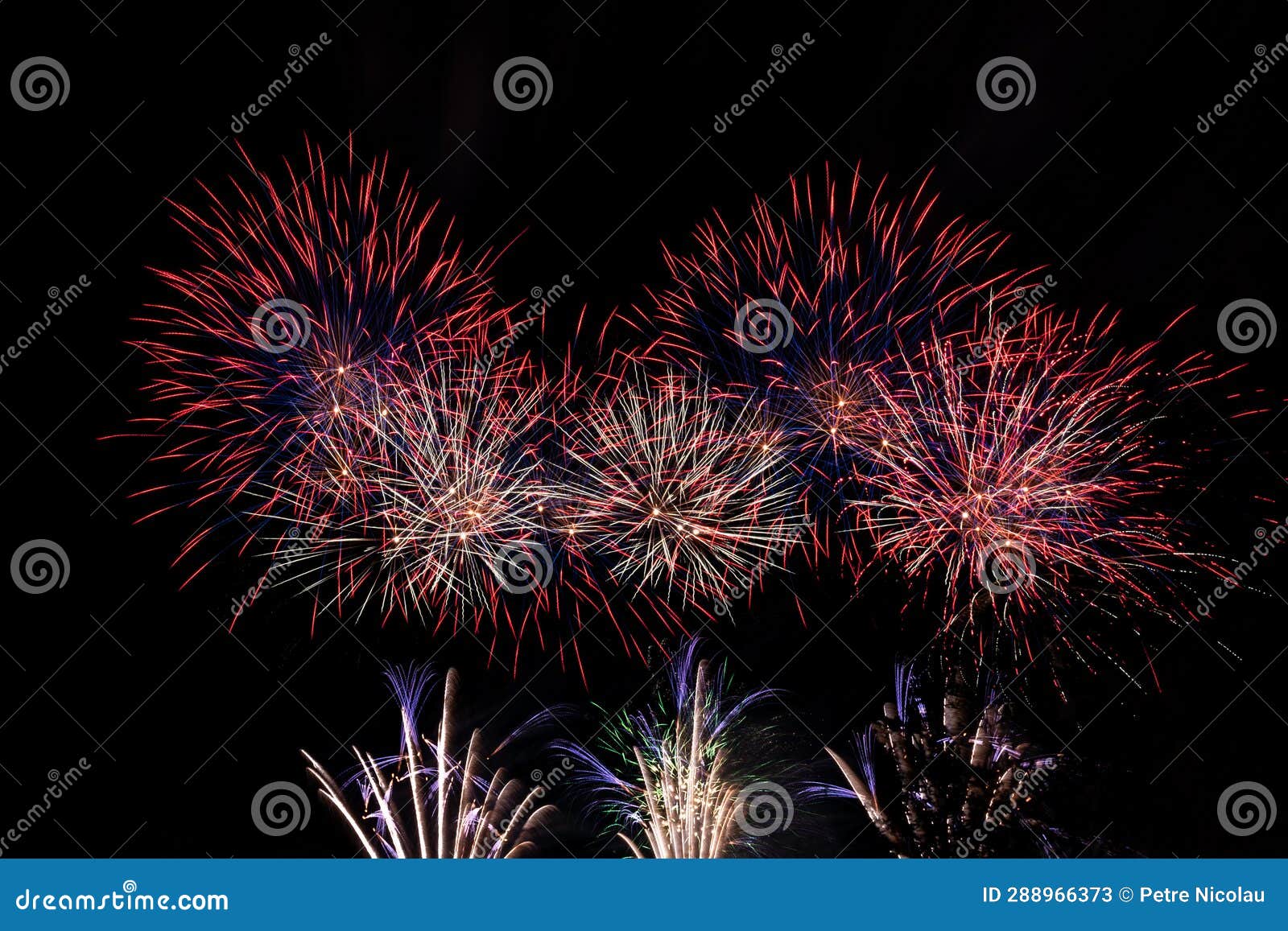Festive Firework Celebration Show Stock Image - Image of long ...