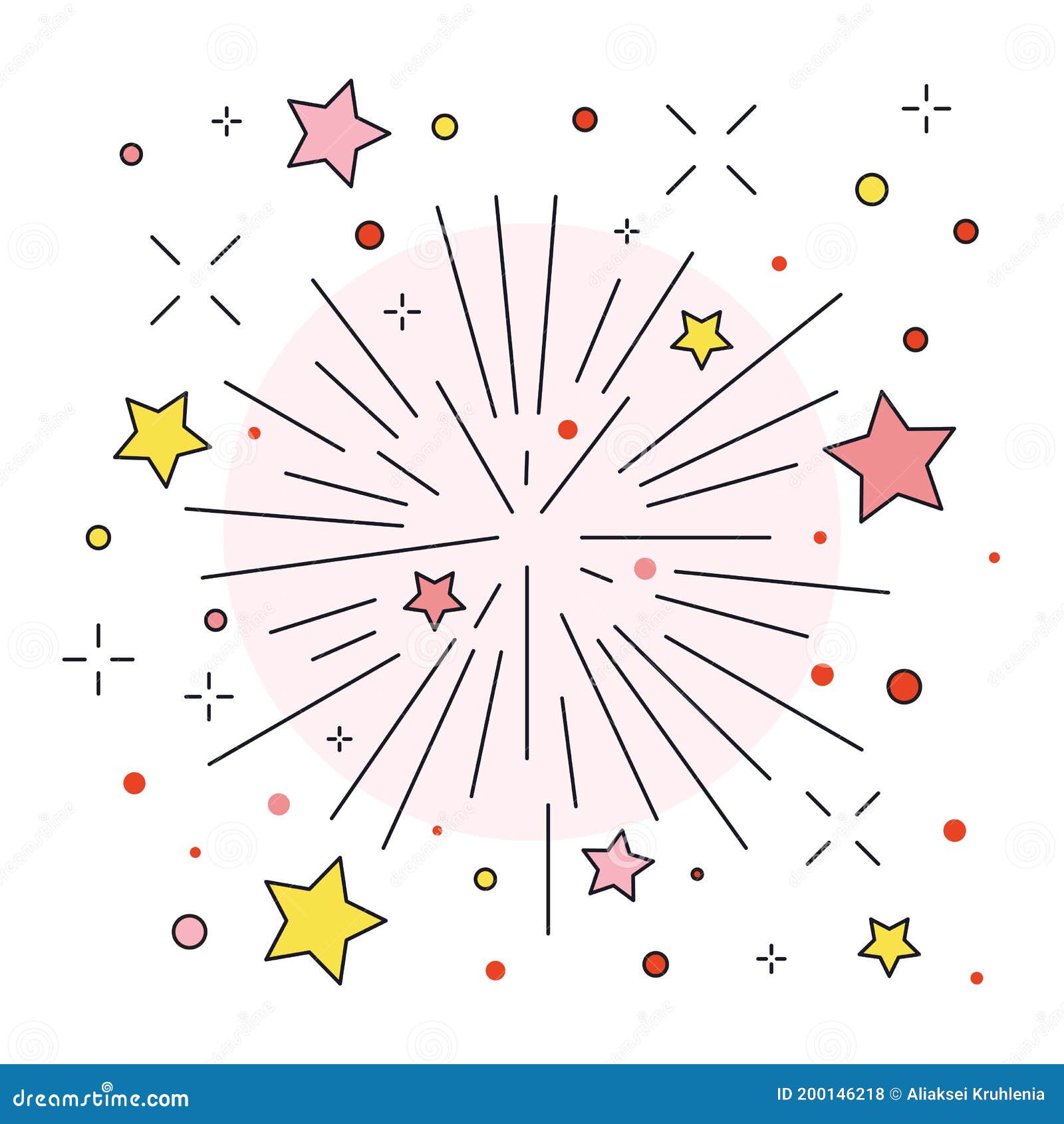 Festive Firework or Firecracker Icon in Line Art Stock Vector ...