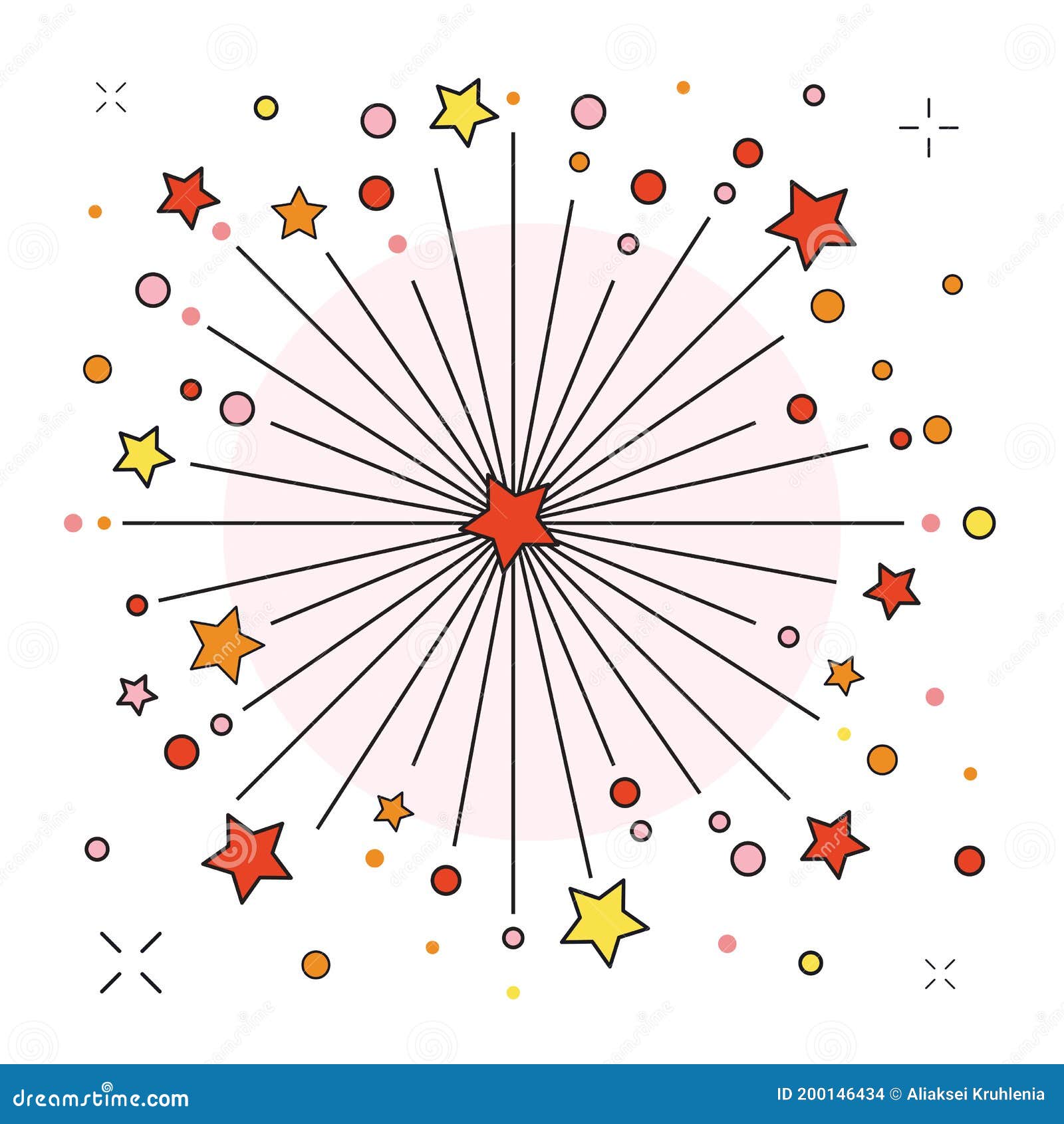 Festive Firework or Firecracker Icon in Line Art Stock Vector ...