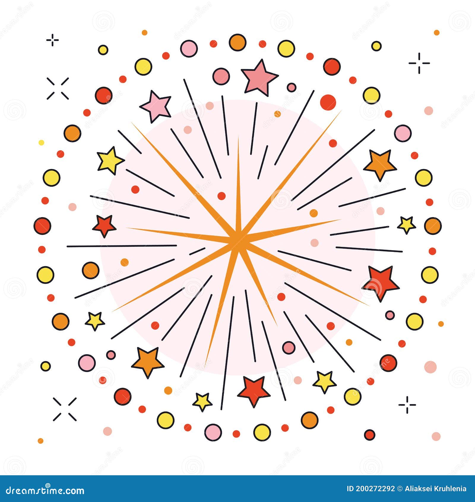Festive Firework or Firecracker Icon in Line Art Stock Vector ...