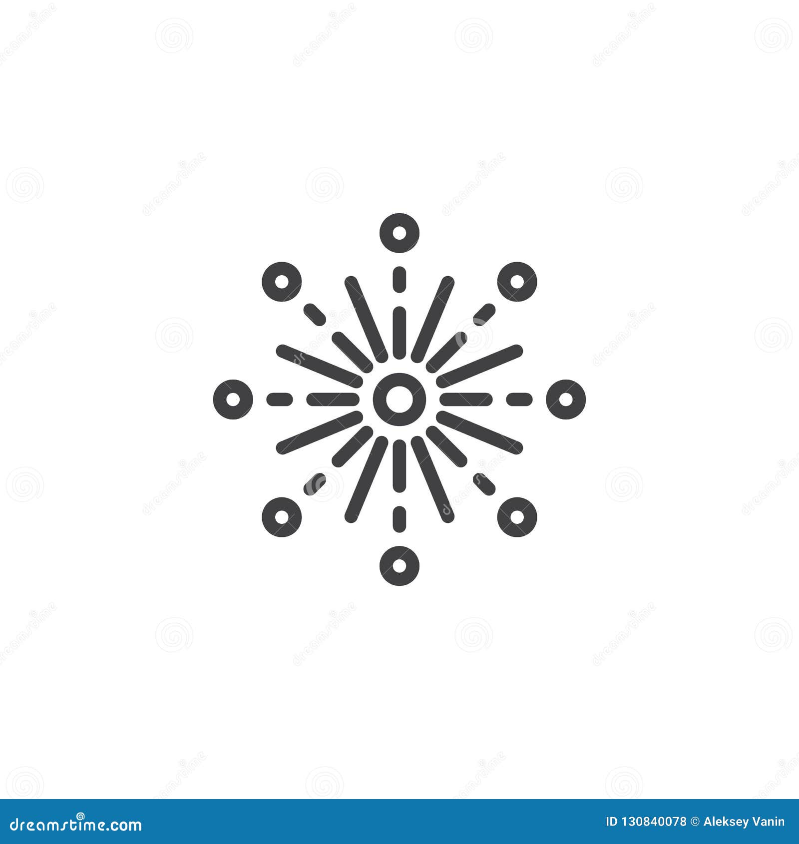 Festive Firework Outline Icon Stock Vector - Illustration of sign ...
