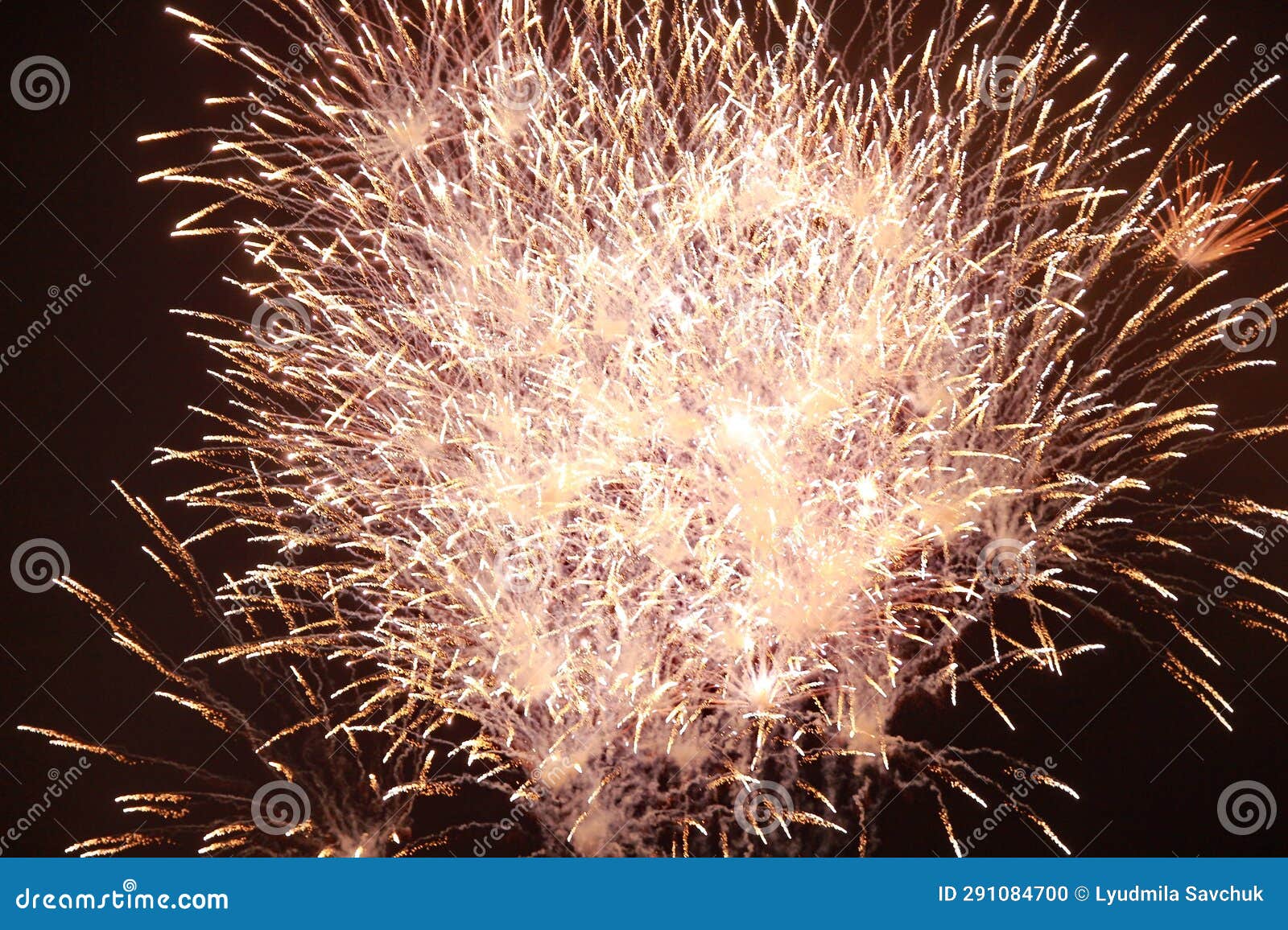 Festive Fireworks in the Black Sky Stock Photo - Image of black ...