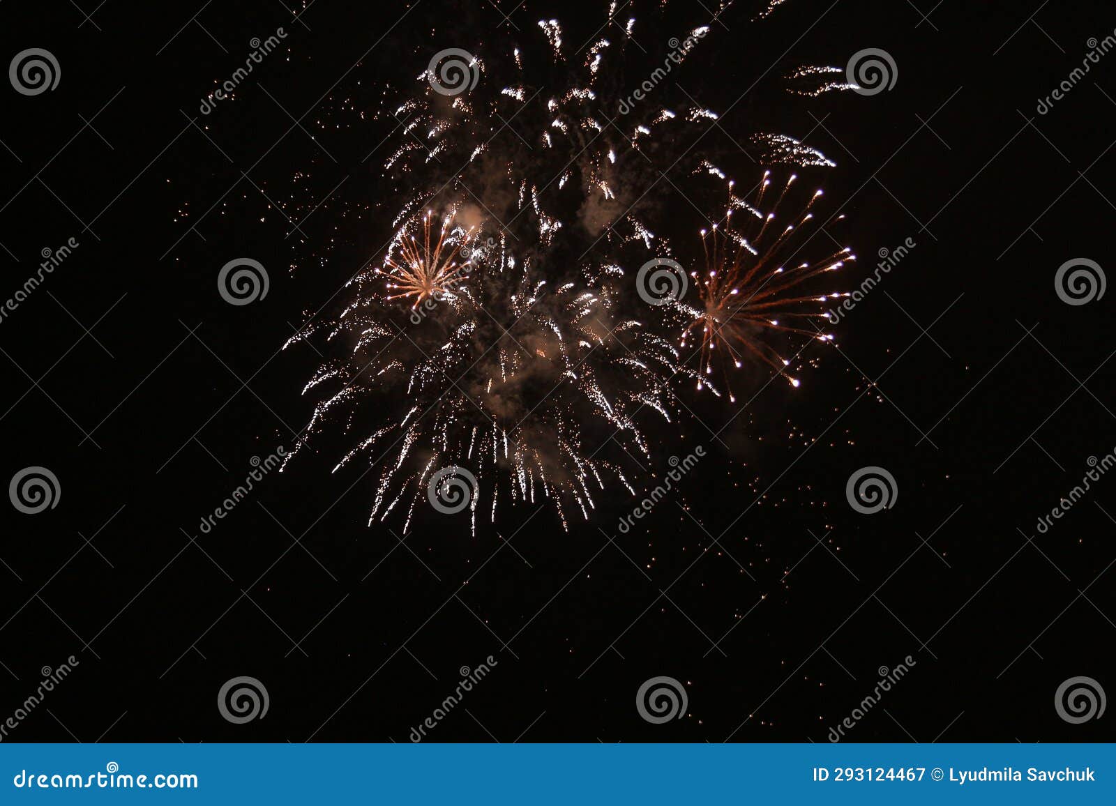 Festive Fireworks in the Black Sky Stock Image - Image of black ...