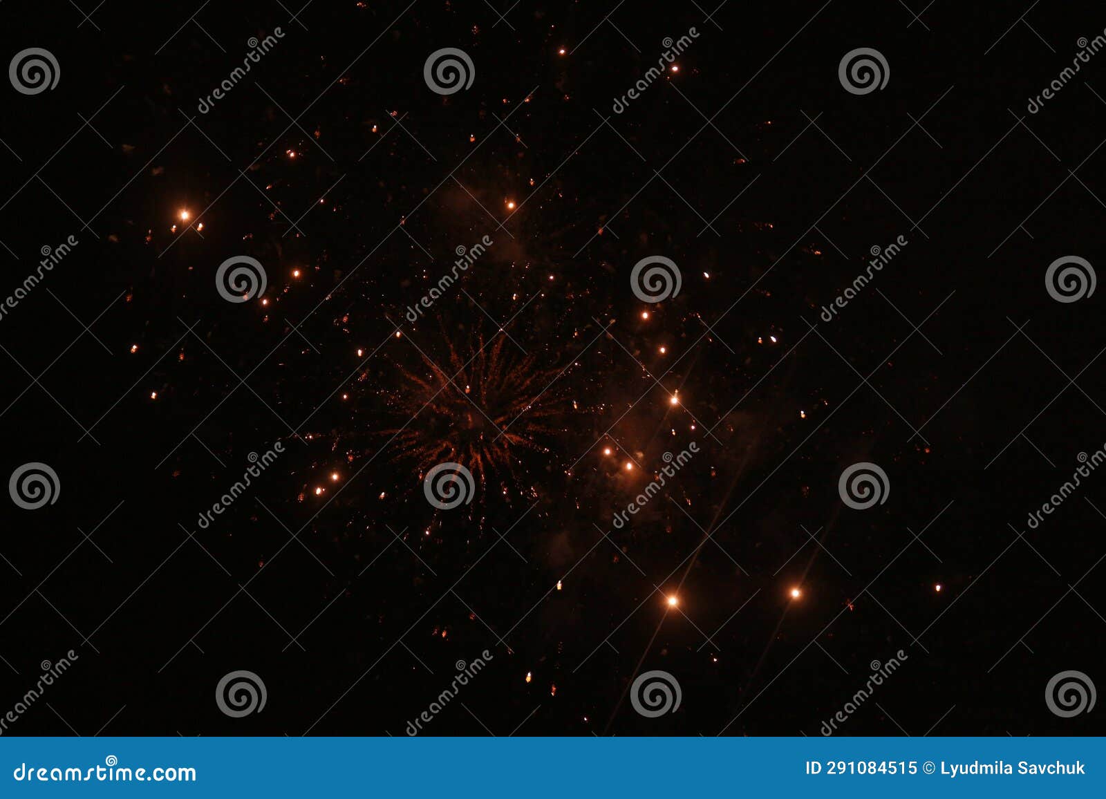 Festive Fireworks in the Black Sky Stock Image - Image of black ...