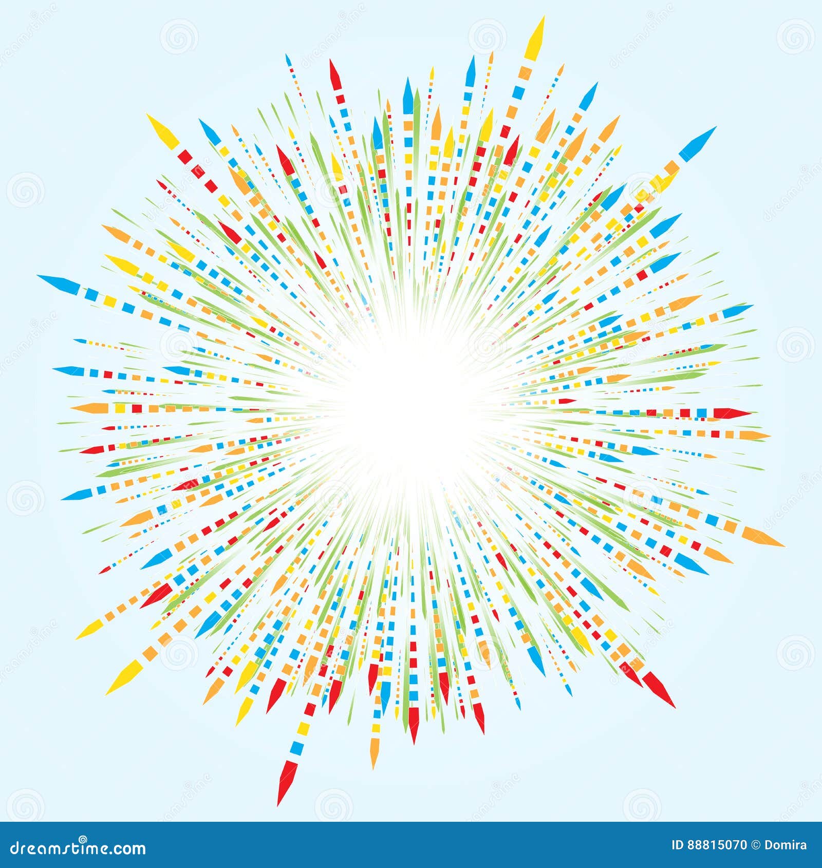 Festive Fireworks from Multicolored Arrows. Effect Power Explosion ...