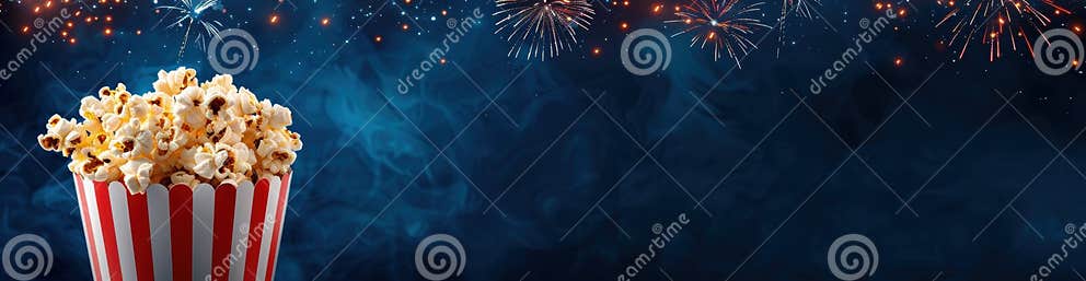 Festive Fireworks and Popcorn Background Stock Illustration ...