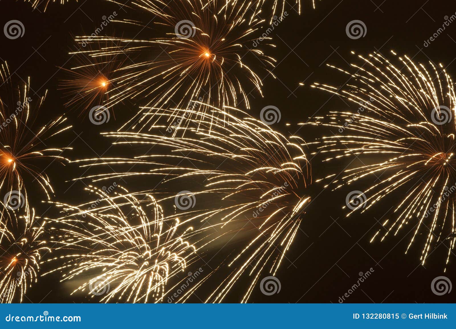 Fireworks, Shooting Rockets and Fire Stock Image - Image of newyear ...