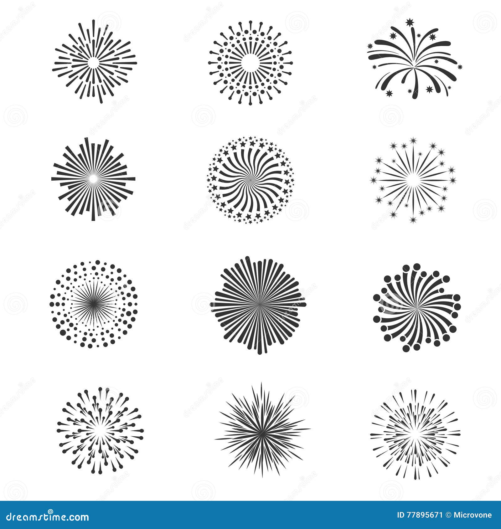 Festive Fireworks, Star Explosion Vector Collection Stock Vector ...