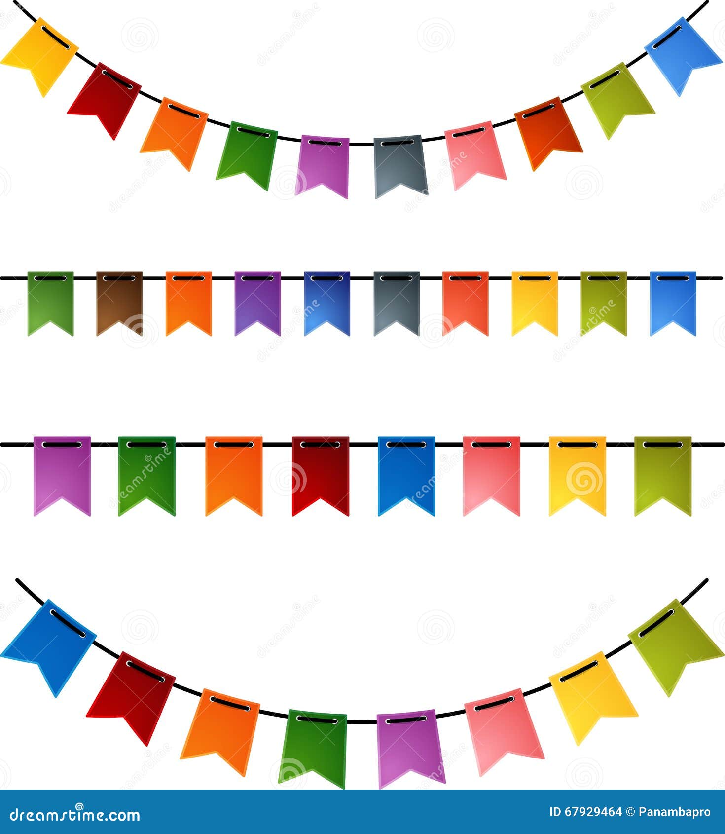 Festive flags stock vector. Illustration of bright, flat - 67929464