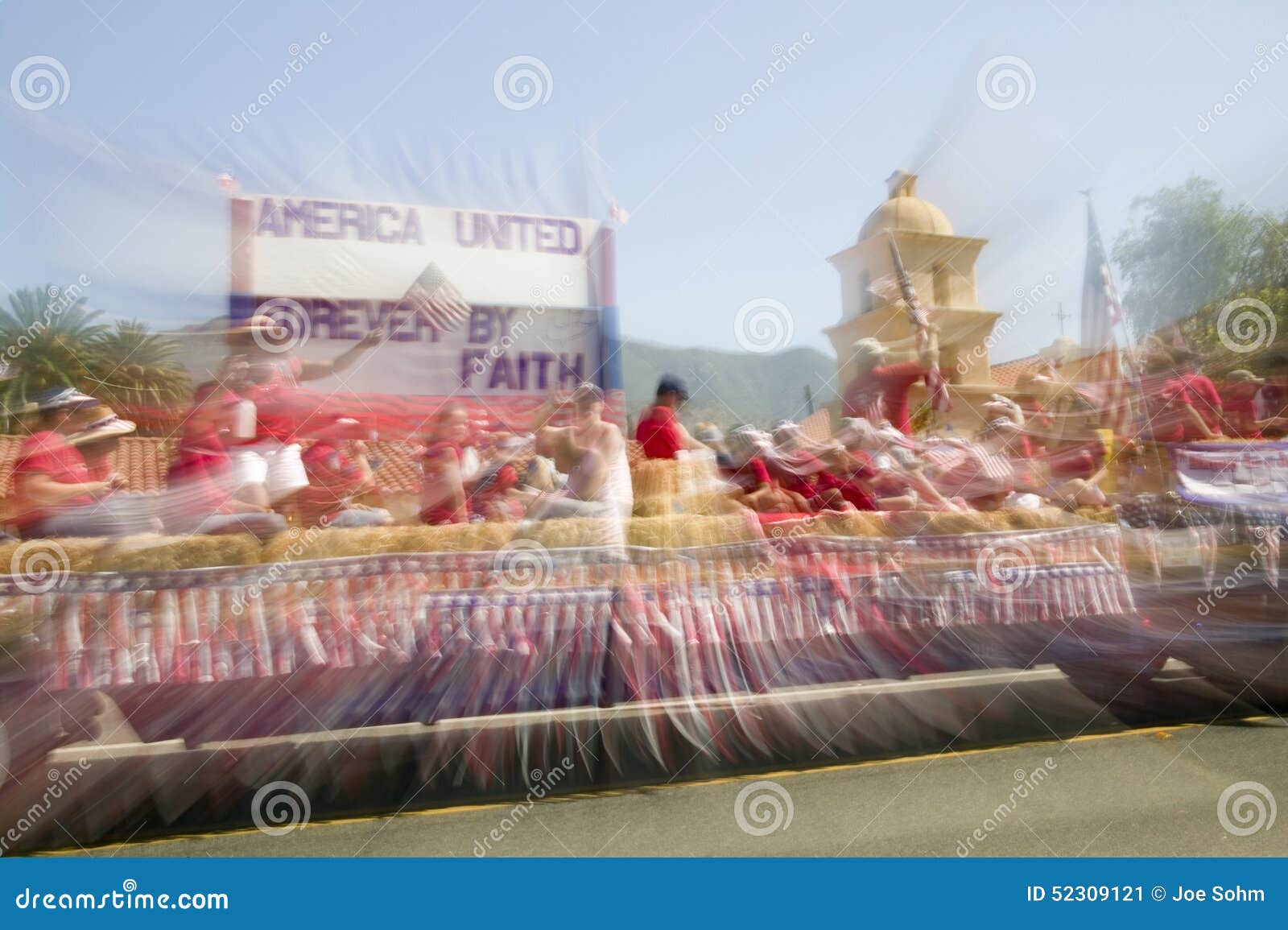 Festive Float Makes Its Way Down Main Street during a Fourth of July ...