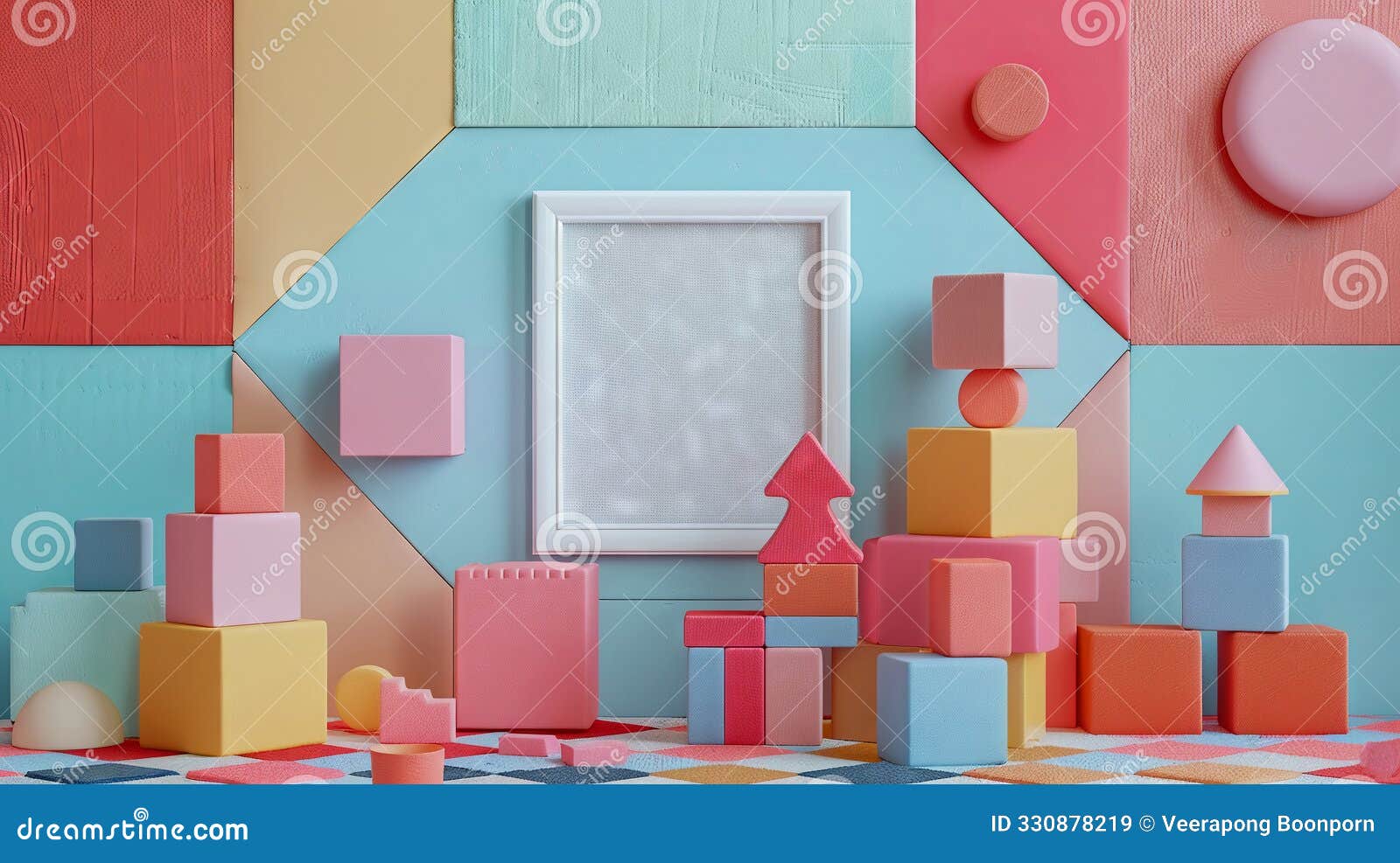Festive Game Day Theme, Toy Block Structure, Blank Frame Wall ...