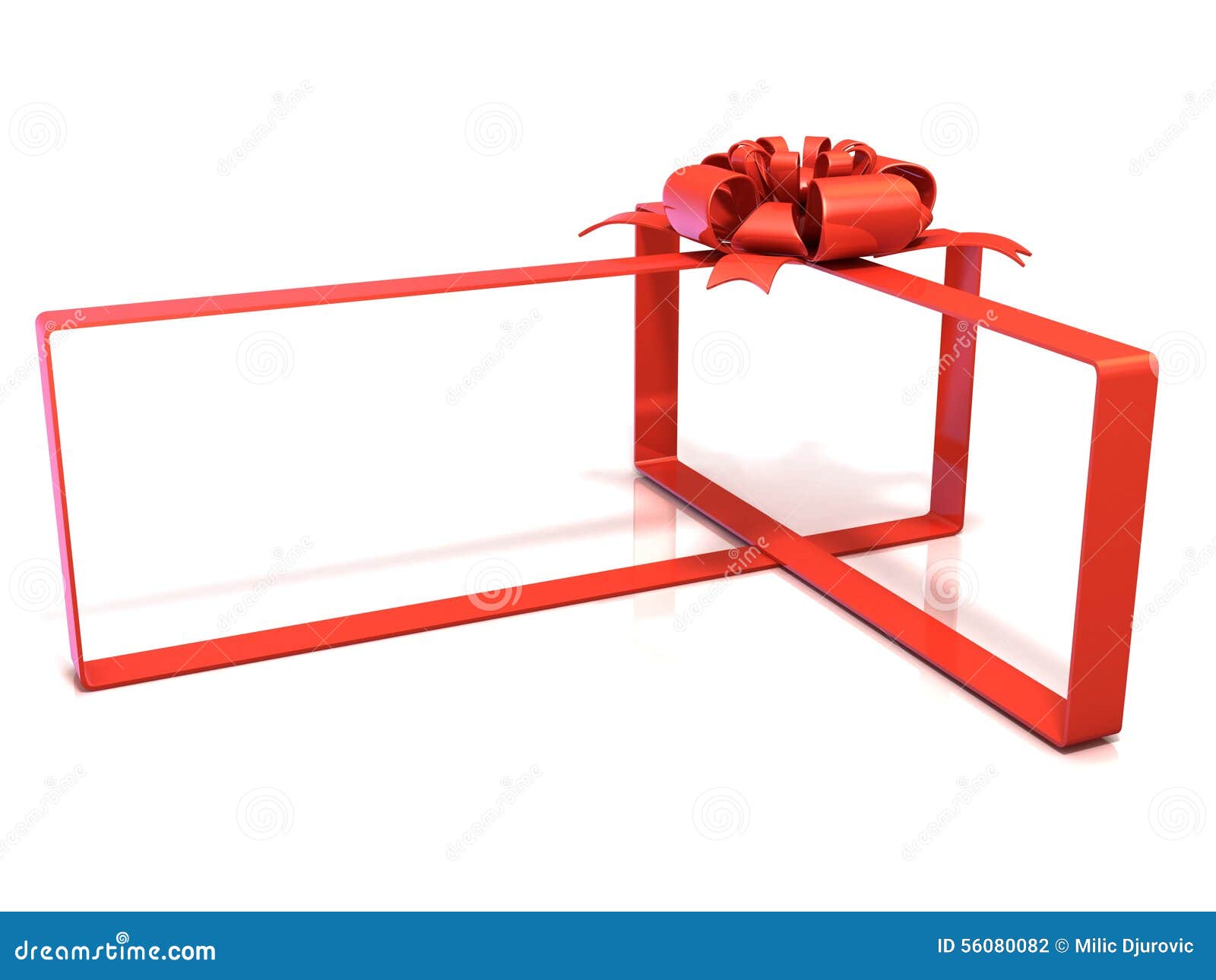 Festive Gift Ribbon and Bow, Box Shaped Stock Illustration ...