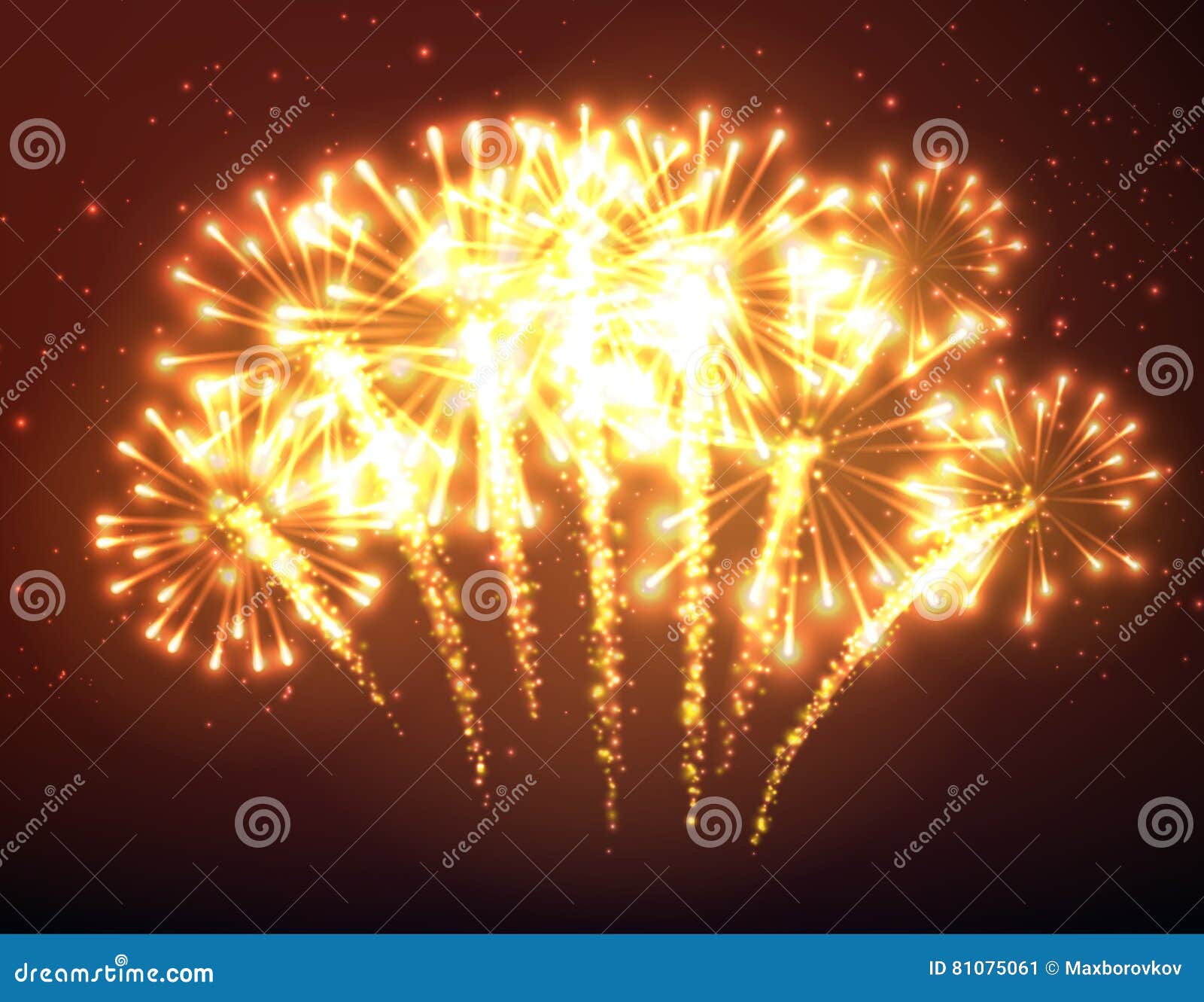 Festive Gold Firework Background. Stock Vector - Illustration of ...
