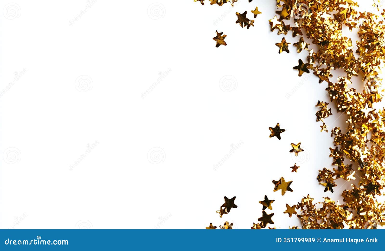 Festive Gold Star Confetti Border Celebration Background Stock ...
