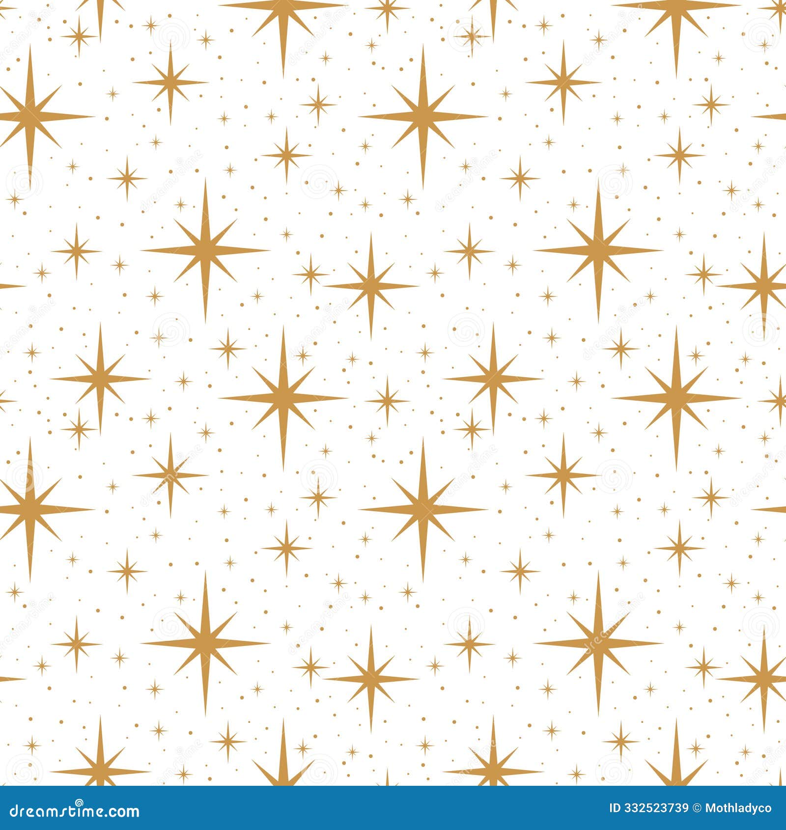 Festive Gold Star Seamless Pattern, Sparkling Stars Repeat Tile Stock ...
