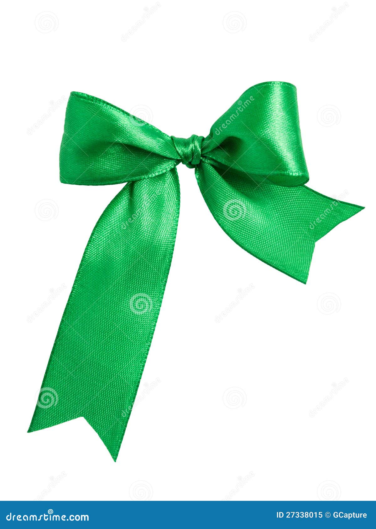 Festive Green Bow Made of Ribbon Stock Image - Image of present, ornate ...