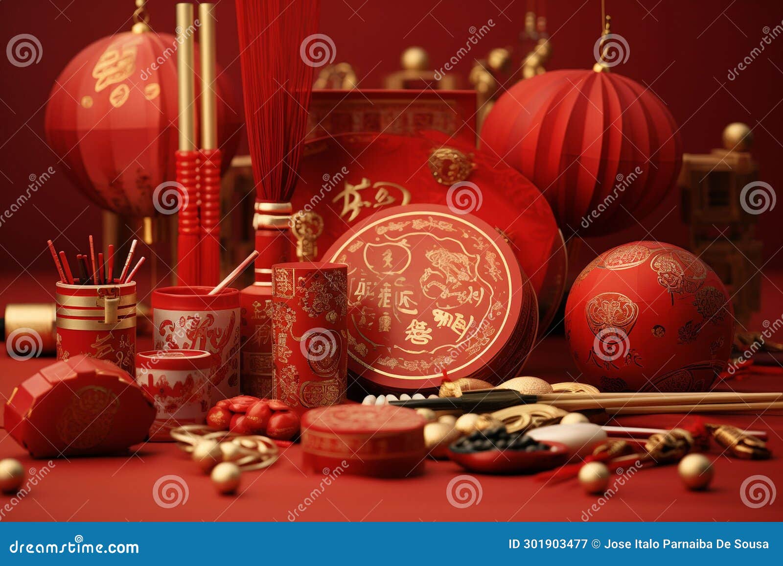 Festive Happy Chinese New Year Merchandise Stock Illustration ...