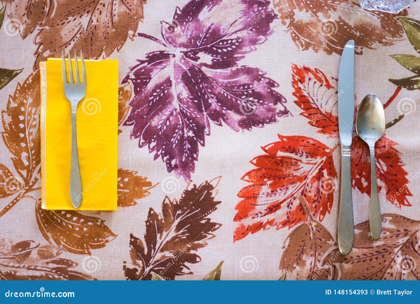 Simple Thanksgiving Empty Place Setting Stock Image - Image of ...