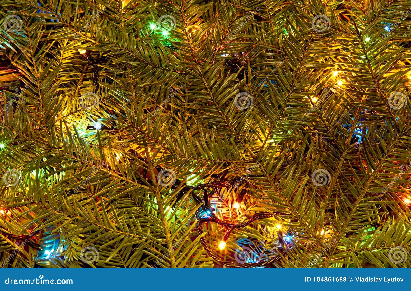 Festive Holiday Background of Christmas Lights. Stock Photo - Image of ...