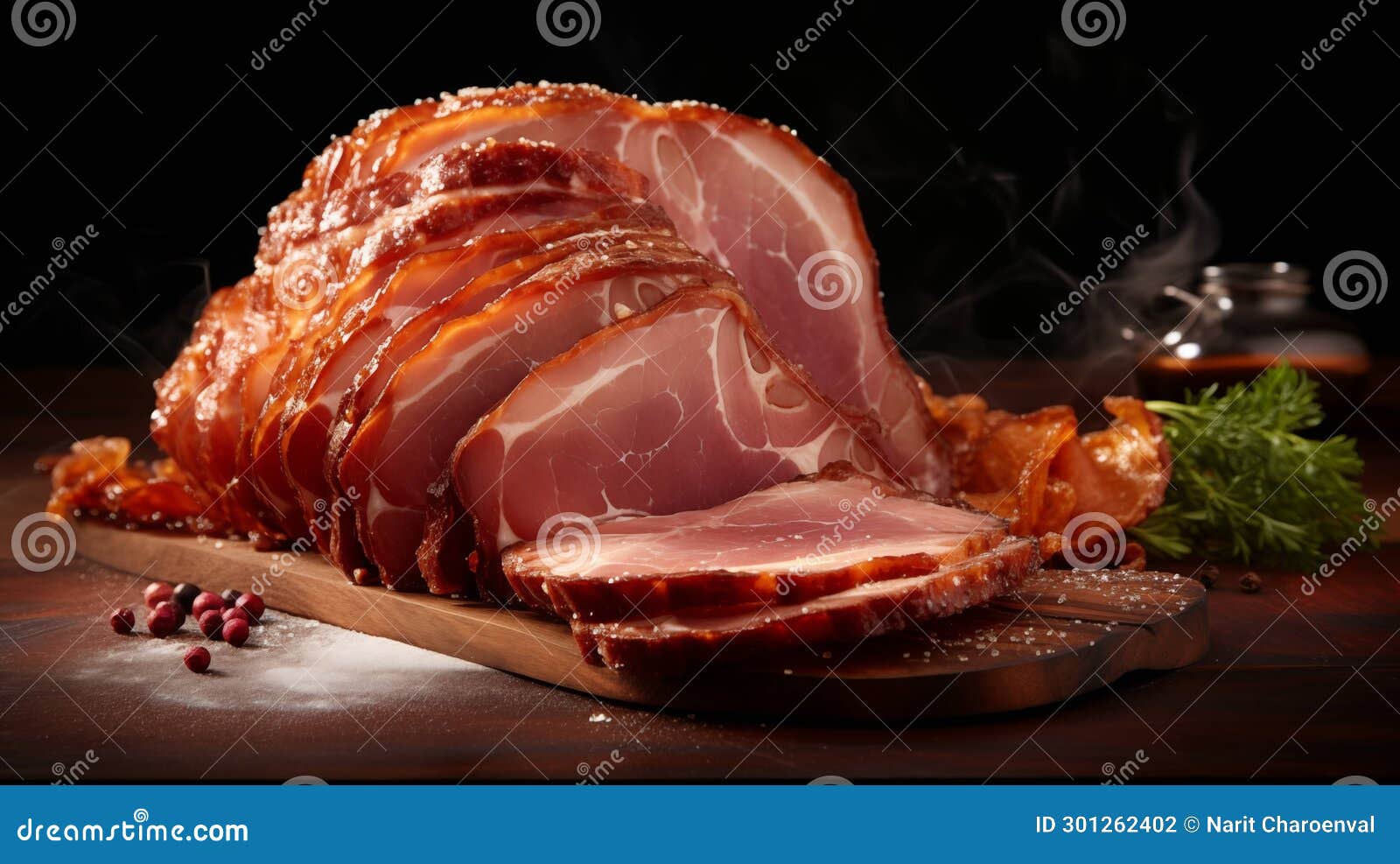 Festive Holiday Ham: Spiral-Cut Delight Stock Illustration ...