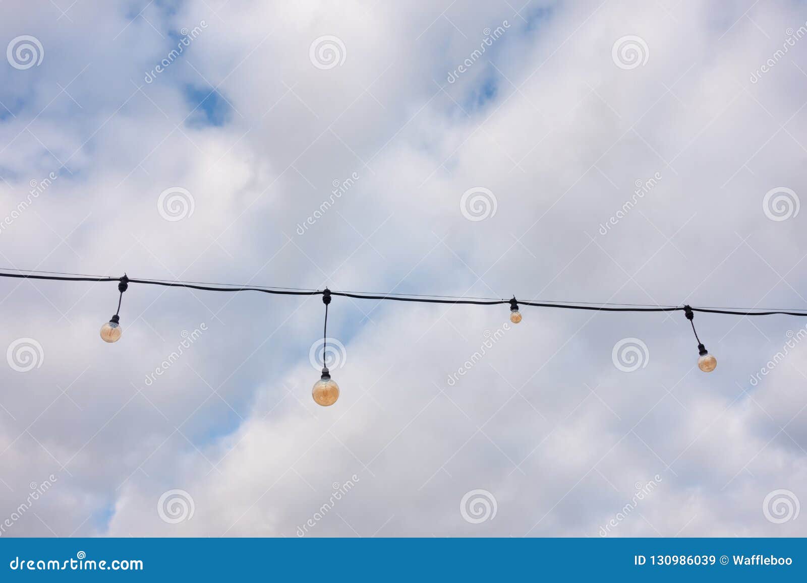 Festive Lighting Chain Against the Sky Stock Image - Image of festive ...