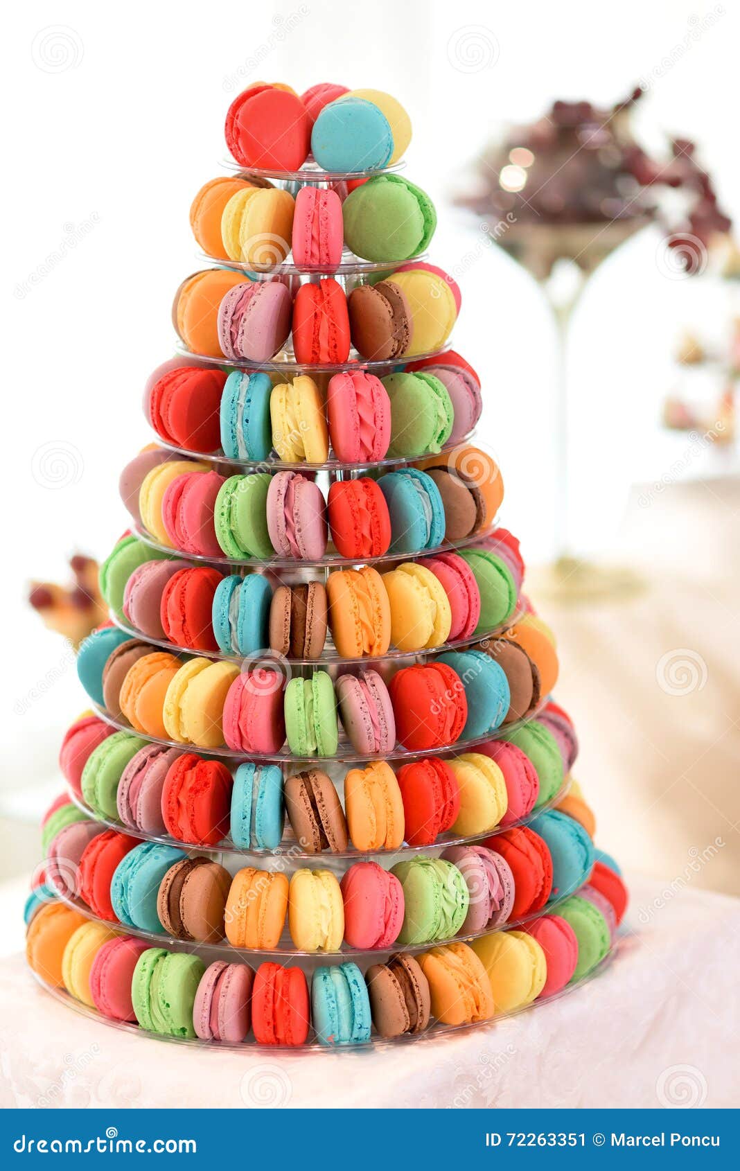Festive Macaroons on Display at Wedding Reception Stock Image - Image ...