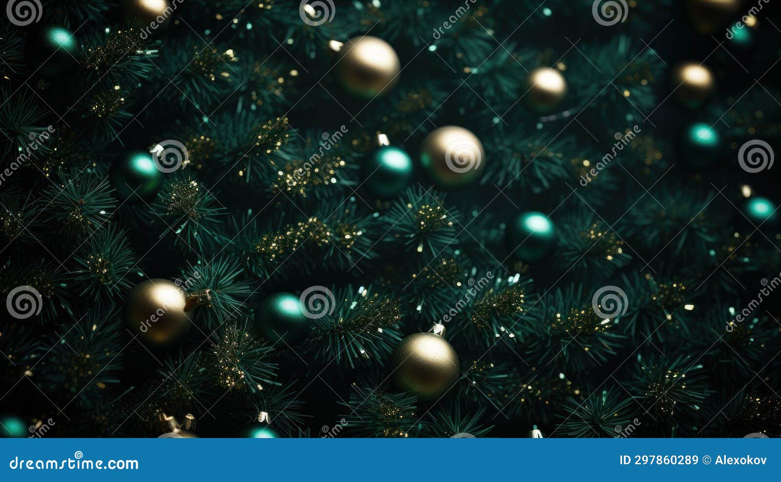 Festive Macro Christmas Tree Background AI Generated Stock Illustration ...